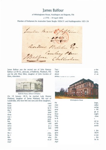 R-GB Free Front 1827 signed J Balfour, MP Easter Burghs ...