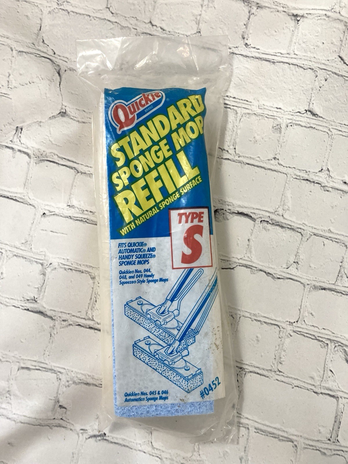 Quickie Standard Sponge Mop Refill Type S Natural Surface #0452 Blue ...