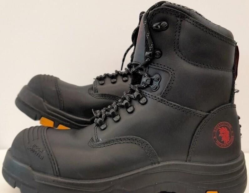 Rock Rooster Men Black Steel Toe Boots AK245 9.5 Slip Water Resistant X ...
