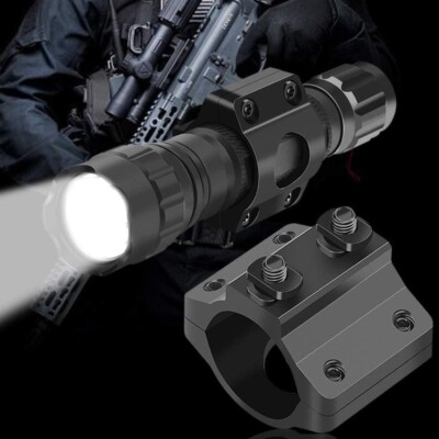 Tactical MLOK Offset Light Mount 1" Ring Mount for Flashlight Scope M ...
