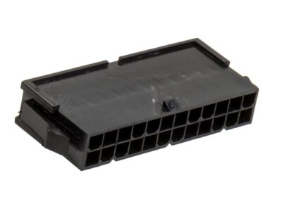 24 pin Male ATX Power Connector Socket Black + 24 Male Pins UK ...