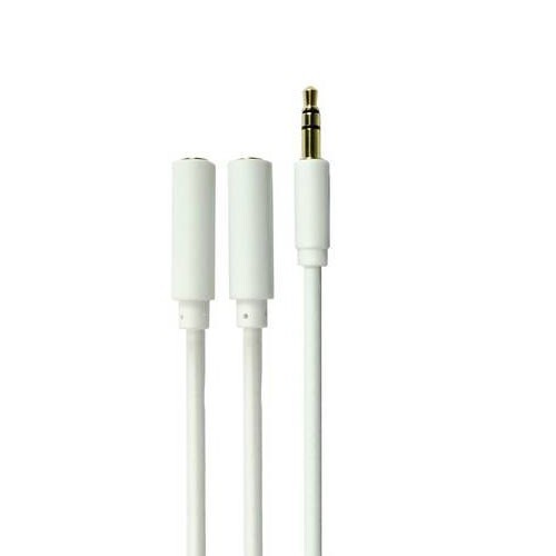 3.5mm Headphone 2 Way Audio Jack Splitter Cable iPhone iPod iPad ...