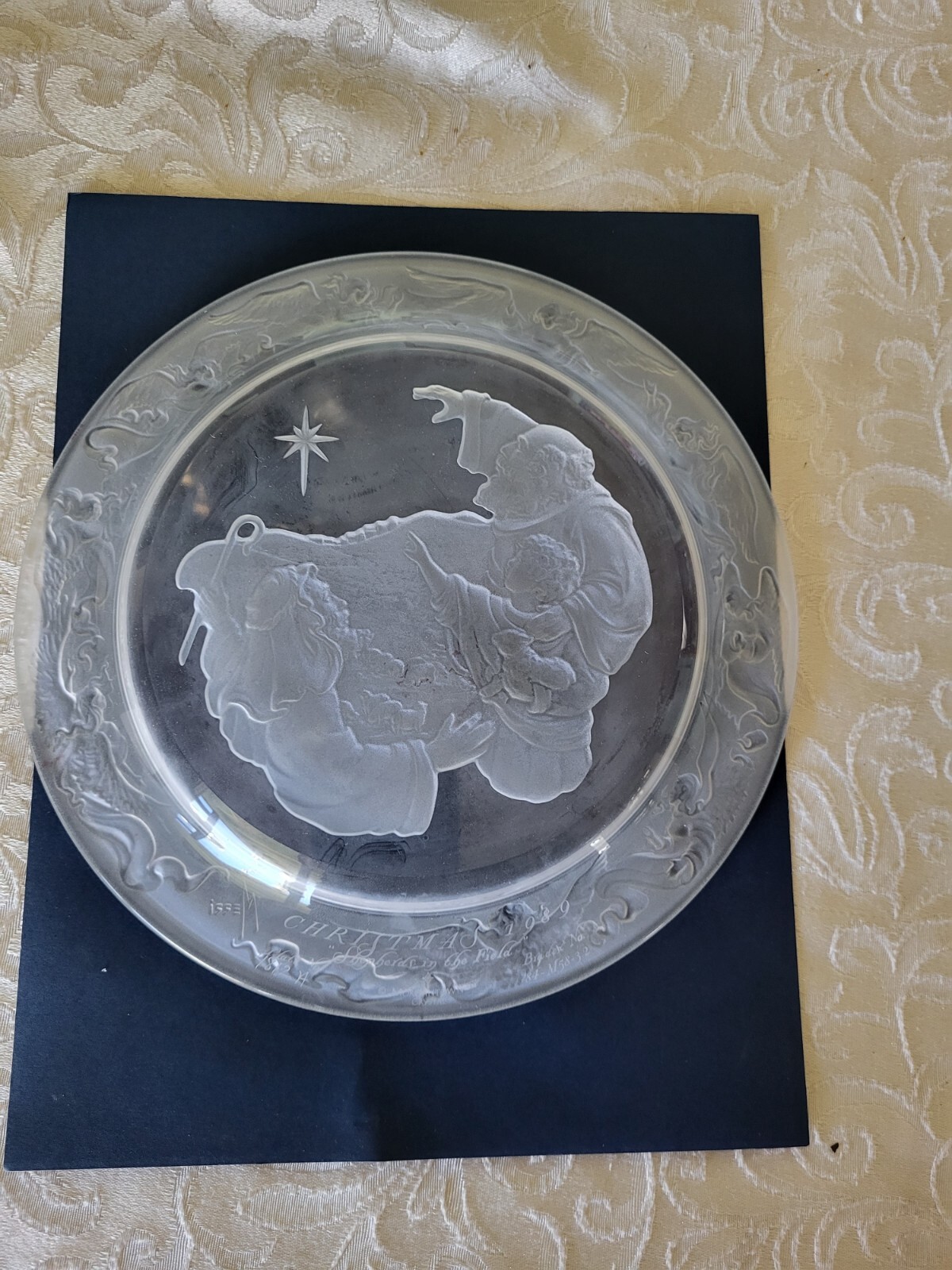 Morgantown Crystal #2 plate 1989 SHEPHERDS IN THE FIELDS The Star of ...