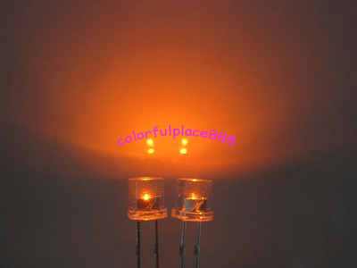 100pcs, 5mm Orange Flat Top Wide Angle LED 5K MCD Leds Light Lamp New ...