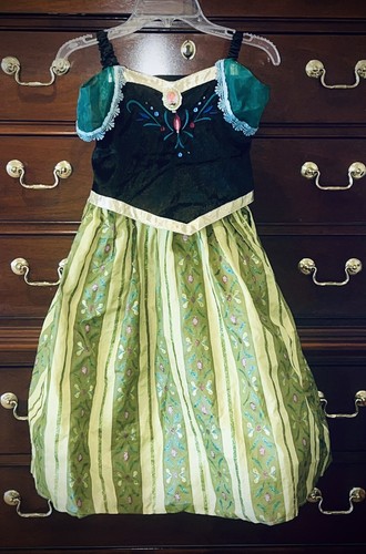 DISNEY PARKS Girls FROZEN PRINCESS Anna Coronation COSTUME Dress sz 7-8 ...
