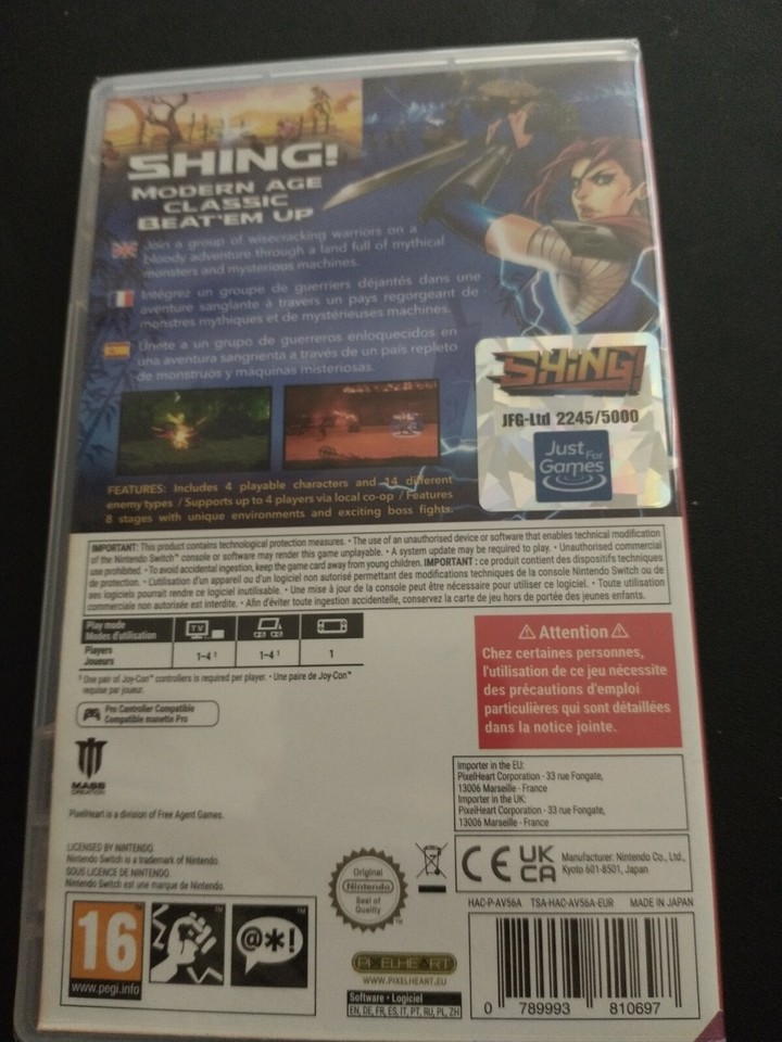 Shing! - Nintendo Switch pixel heart exclusive | eBay