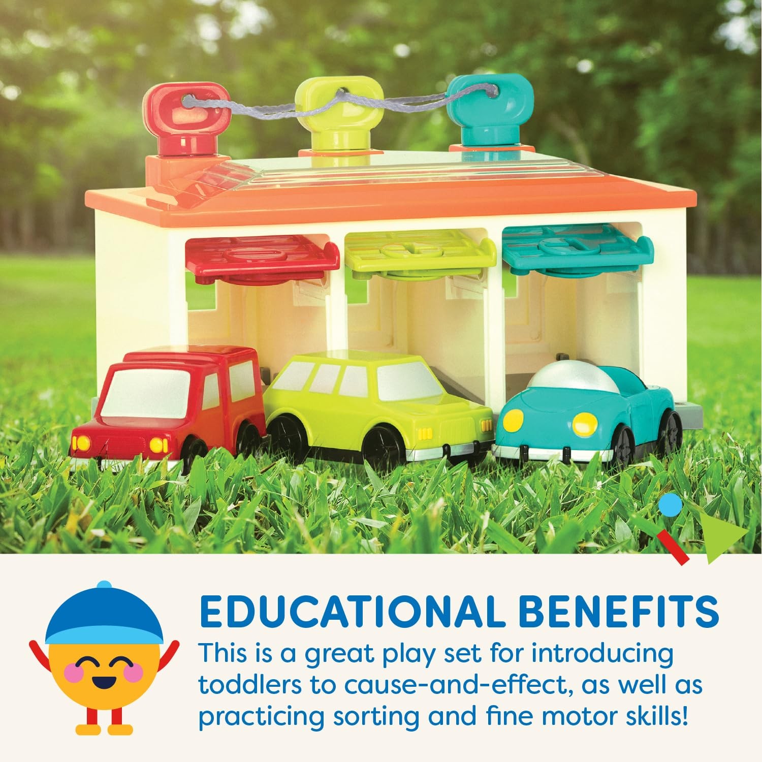 Car & Color Sorting Playset – Cause-And-Effect Toy – Push & Go Cars ...