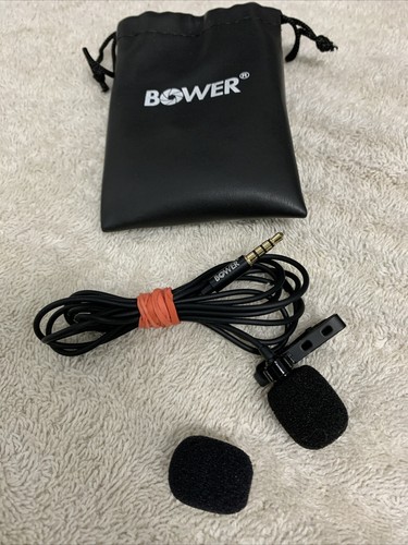 BOWER Lavalier Microphone, Black, Podcasting, Broadcasting, YouTube ...