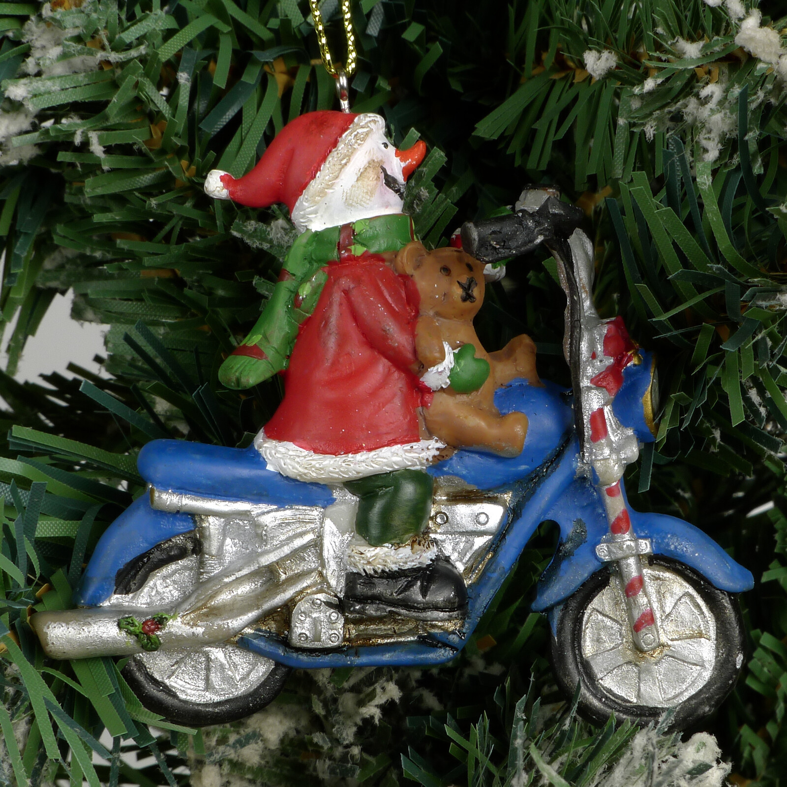 Snowman Motorcycle Christmas Tree Ornament Frosty Cruiser Harley Red ...