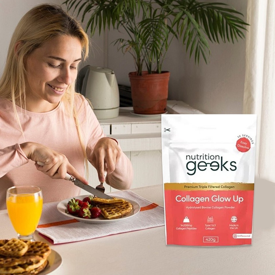 Nutrition geeks Collagen Glow Up Powder New & Improved 14000mg 420g 30 ...