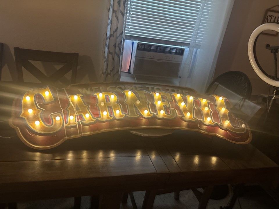 CARNEVIL LIGHTED METAL ENTRANCE SIGN - EVIL CARNIVAL DISPLAY - ISE NEW ...