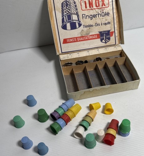 27 Vintage Plastic Thimbles Rainbow Colours Precision Plastics Sydney ...