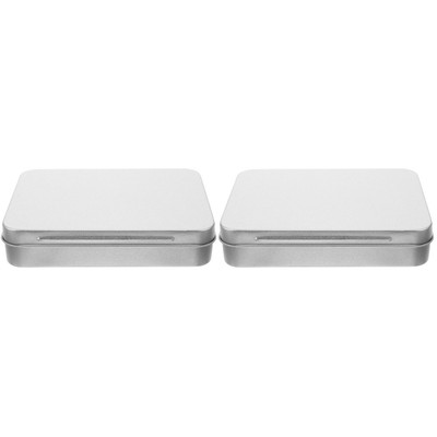 2 Count Storage Tin Box Small Metal Boxes with Lids Travel Empty ...