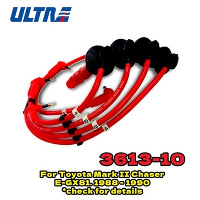 ULTRA Plug Wires for Mark II Chaser Cresta GX81 1988-1990 1G-GZE SC Red ...