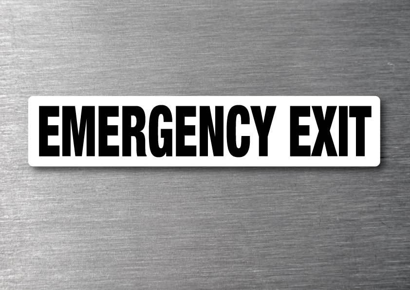 Emergency Exit sticker water & fade proof vinyl mini bus coach safety ...