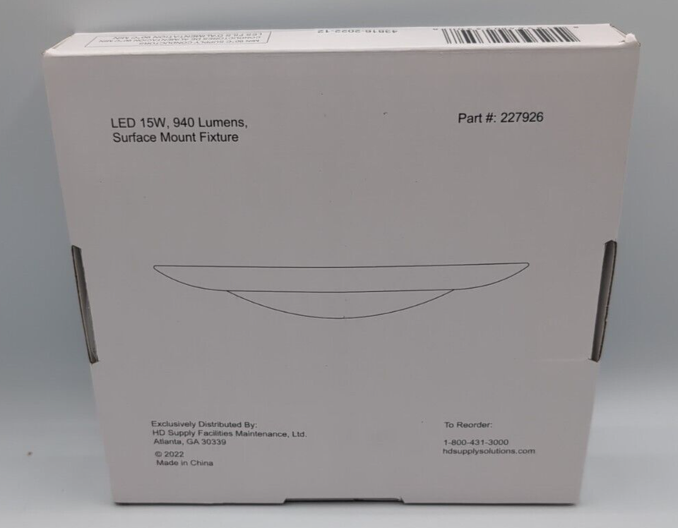 Intertek #227926 LED 15w Surface Mount Fixture 940 Lumens White Trim 7 ...