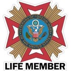 4 Inch 3M Reflective VFW V.F.W. Veterans of Foreign Wars Life Member ...