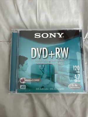 SONY DVD+RW 120 min. 4.7GB RW Re-writable 1 Case 1 Disc | eBay