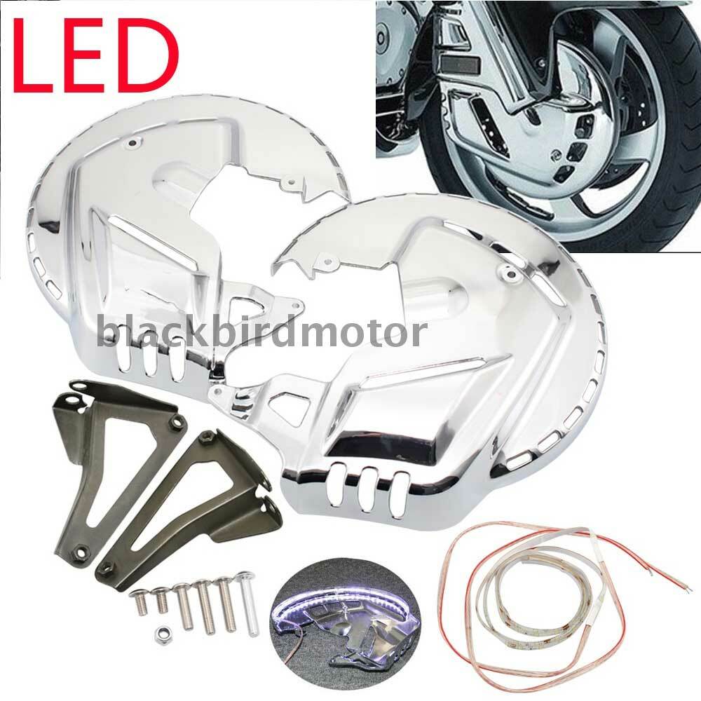 Chrome Brake Rotor Covers W/LED Ring Of Fire For Honda GOLDWING GL1800 ...