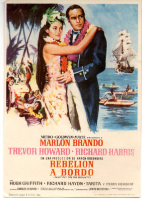 Marlon Brando & Tarita in MUTINY ON THE BOUNTY " 1962 Spanish Herald ...