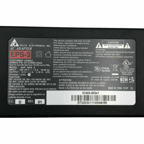 Véritable Delta ADP-36KR A AC Adaptateur 36W DT1230WCUS2A EPS-3 W / P.Cordon | eBay