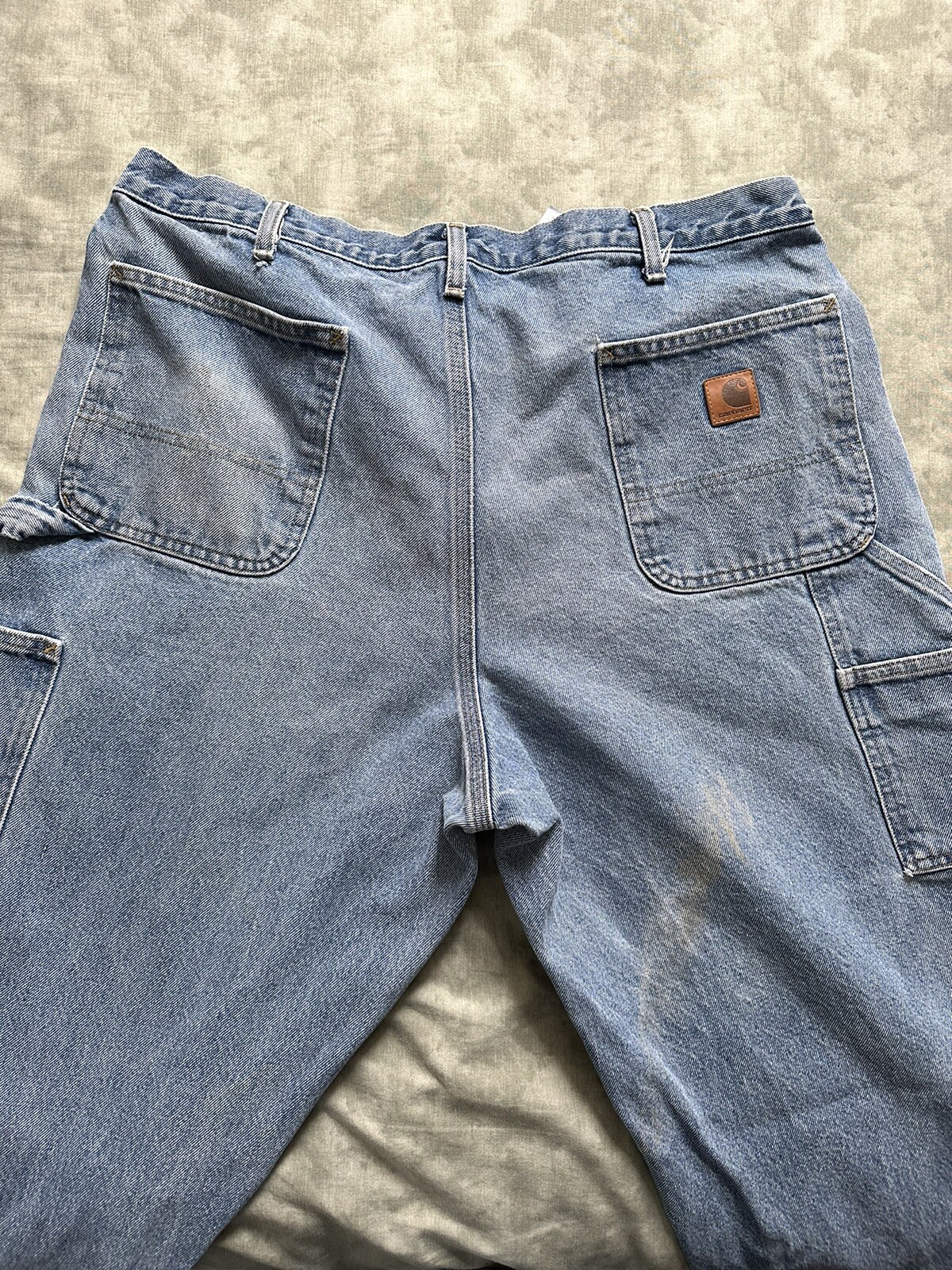 Carhartt B237 DST Carpenter Work Original Fit Blue Denim Jeans Size 40 ...