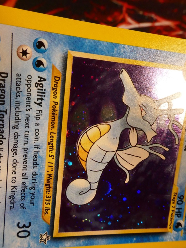 LP/NM (Unlimited) Pokemon KINGDRA Card NEO GENESIS Set 8/111 Holo Rare ...