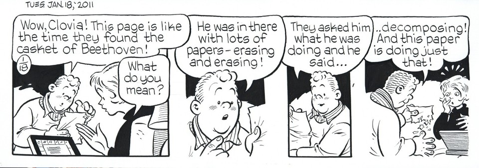 Classic 2011 GASOLINE ALLEY Original DAILY Artwork INK DRAWING Family ...