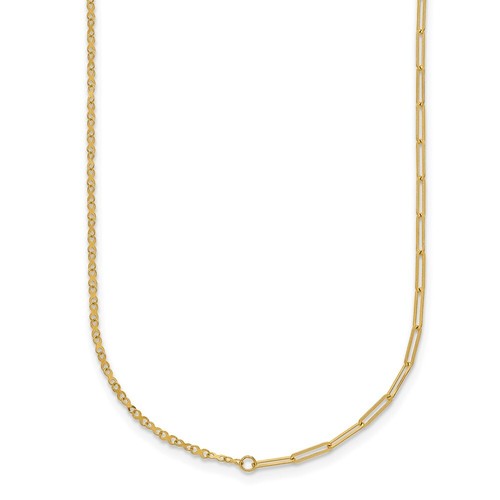 14K Yellow Gold Polished Paperclip Infinity Link Chain Necklace 18" 1 ...