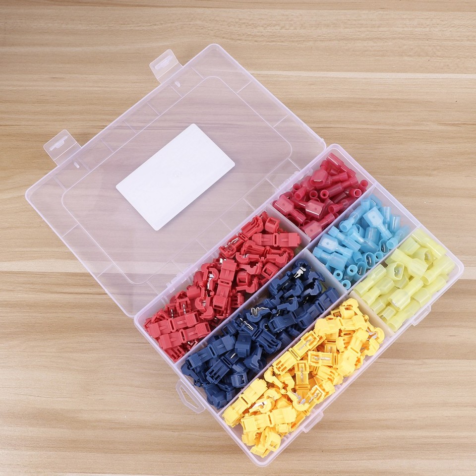 240 Pcs T Shape Terminal Connector Copper Wire Connectors Crimp Cold ...