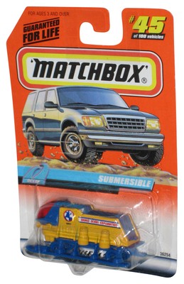 Matchbox Ocean Submersible (1998) Yellow & Blue Toy Vehicle #45/100 | eBay