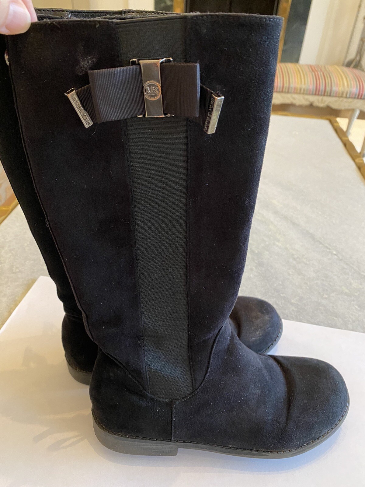 Michael Kors Girls Boots, Emma Valley, Black, size 2 Mid Calf | eBay