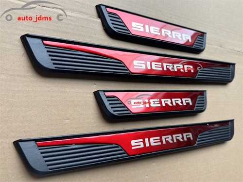 4PCS Red For GMC Sierra Car Accessories Door Sill Protector Guard Scuff ...