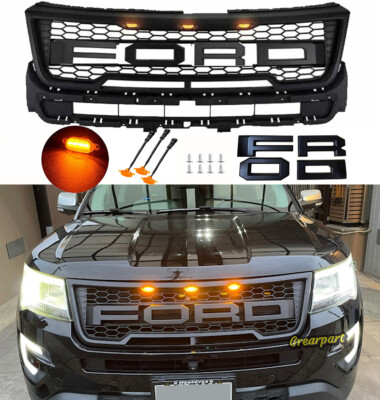 For 2016-2017 Ford Explorer Grille Raptor Style Front Grill Mesh W ...