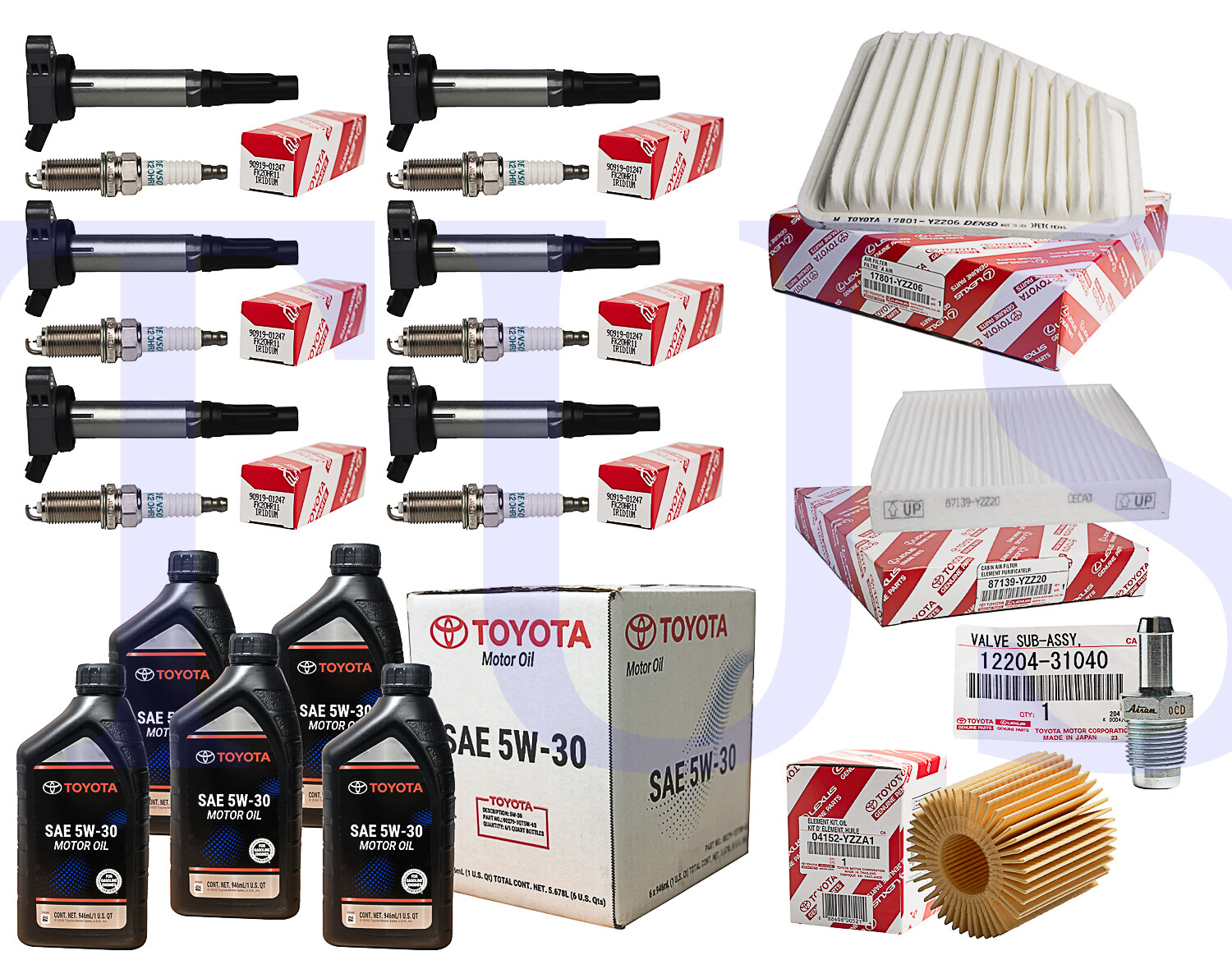 Tune Up Kit Ignition Coil 2008 Toyota Avalon 3.5L V6 UF487 9091901247 ...