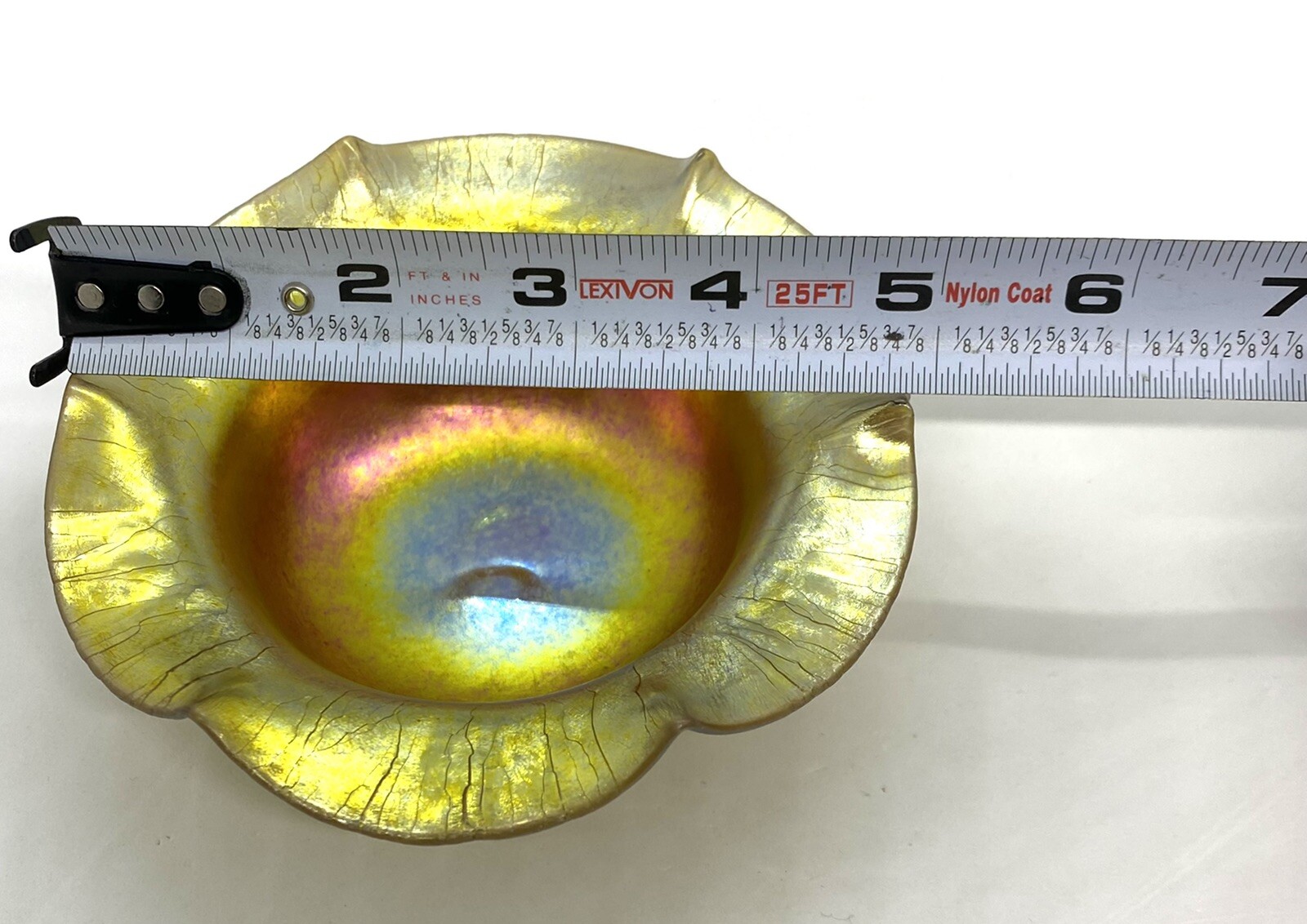 Antique Steuben Aurene #138 Ruffled Rim Flower Iridescent Glass Bon Bon ...