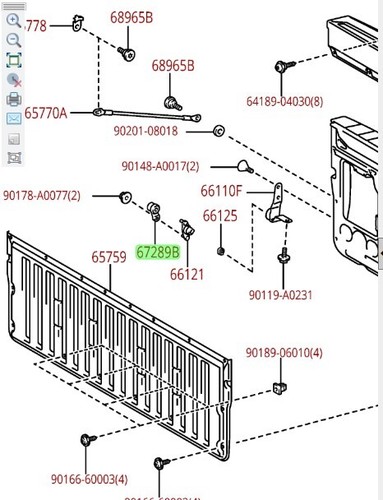 TOYOTA 16-23 TACOMA REAR TAILGATE STOP BUMPER DAMPER 67289-04010 | eBay