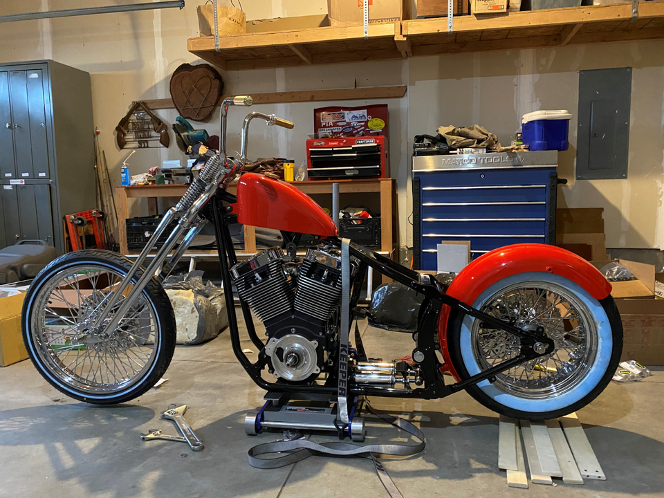 USA Made! 2" Over Springer Softail 100" Motor 40Deg Rake Frame Rolling ...