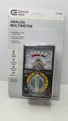 COMERCIAL ELECTRIC ANALOG MULTIMETER AC/DC VOLTAGE M1015C 300V CAT II ...