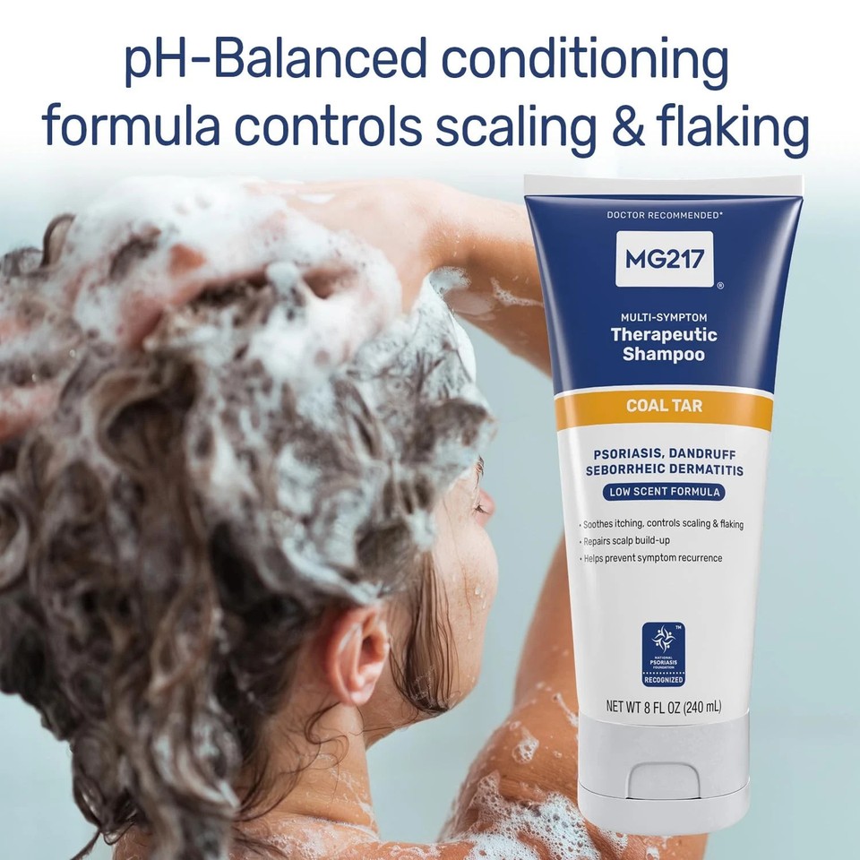 MG217 Psoriasis Shampoo with Coal Tar, Therapeutic Scalp Treatment ...