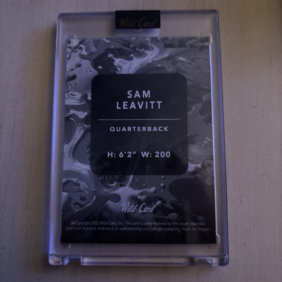 Sam Leavitt 1/1 2025 Wild Card Splat Blue Rainbow Refractor SSP 🔥 | eBay