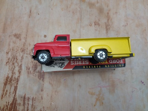 VTG Cragstan Ford Series Pickup Tin Litho Friction Toy Original Box Red ...