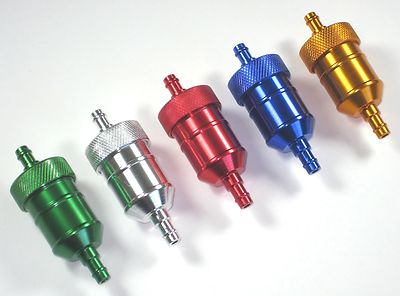 BILLET ALUMINUM IN LINE FUEL FILTER 1/4" FOR GO KARTS ATV DUNE BUGGY ...