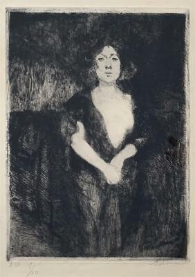 Paul-Albert Besnard -Etching "Le Modele au Manteau Noire" 1925 | eBay