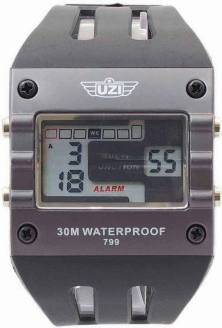 UZI Uzi-w-799 Digital Sports Series Watch With Black Rubber Strap ...