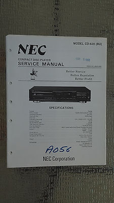 NEC cd-620 bu Service Manual Original Repair book cd player compact ...