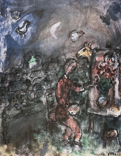 Marc Chagall, Painter - Village (self-portrait), Hand Signed Lithograph ...