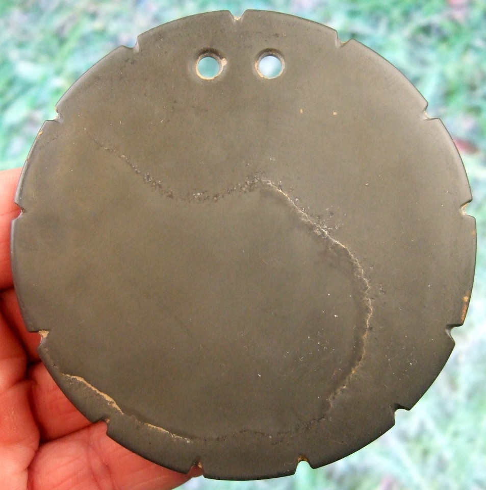 Super Fine Arkansas Drilled & Engraved Stone Sun Circle Gorget wt COA ...