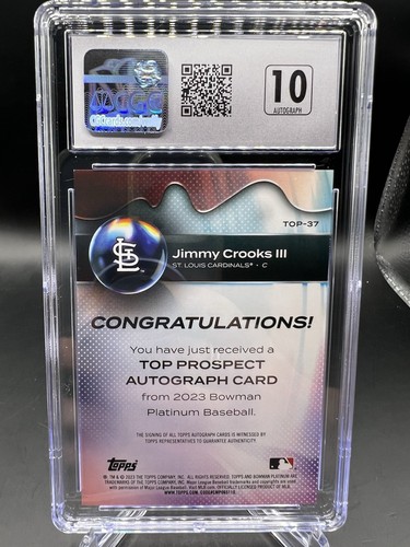 2023 Bowman Platinum Top Prospects Autographs - Jimmy Crooks III Top-37 ...