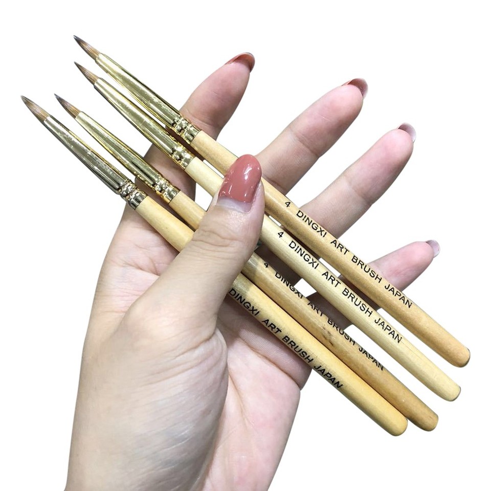 Art Painting Drawing Wooden Handle Round Kolinsky Nail Sable Hair Brush ...